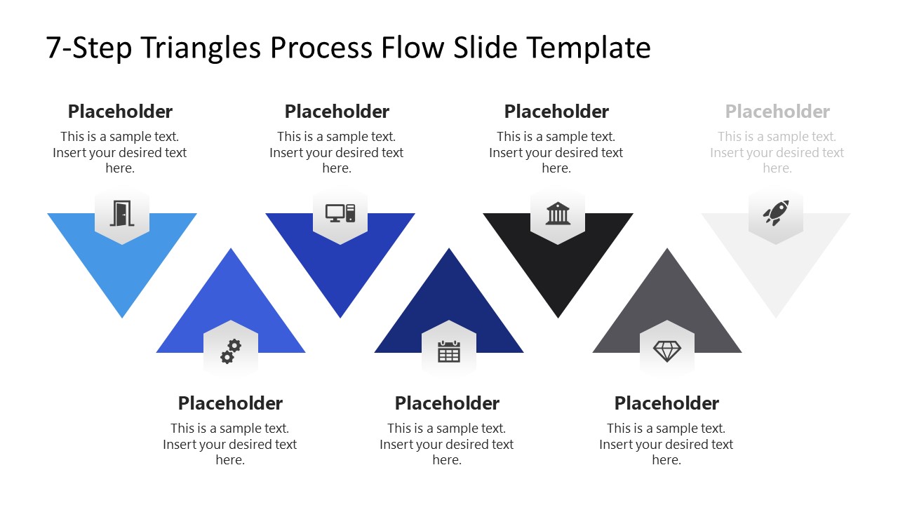 7-Step Triangles Process Flow PowerPoint Template
