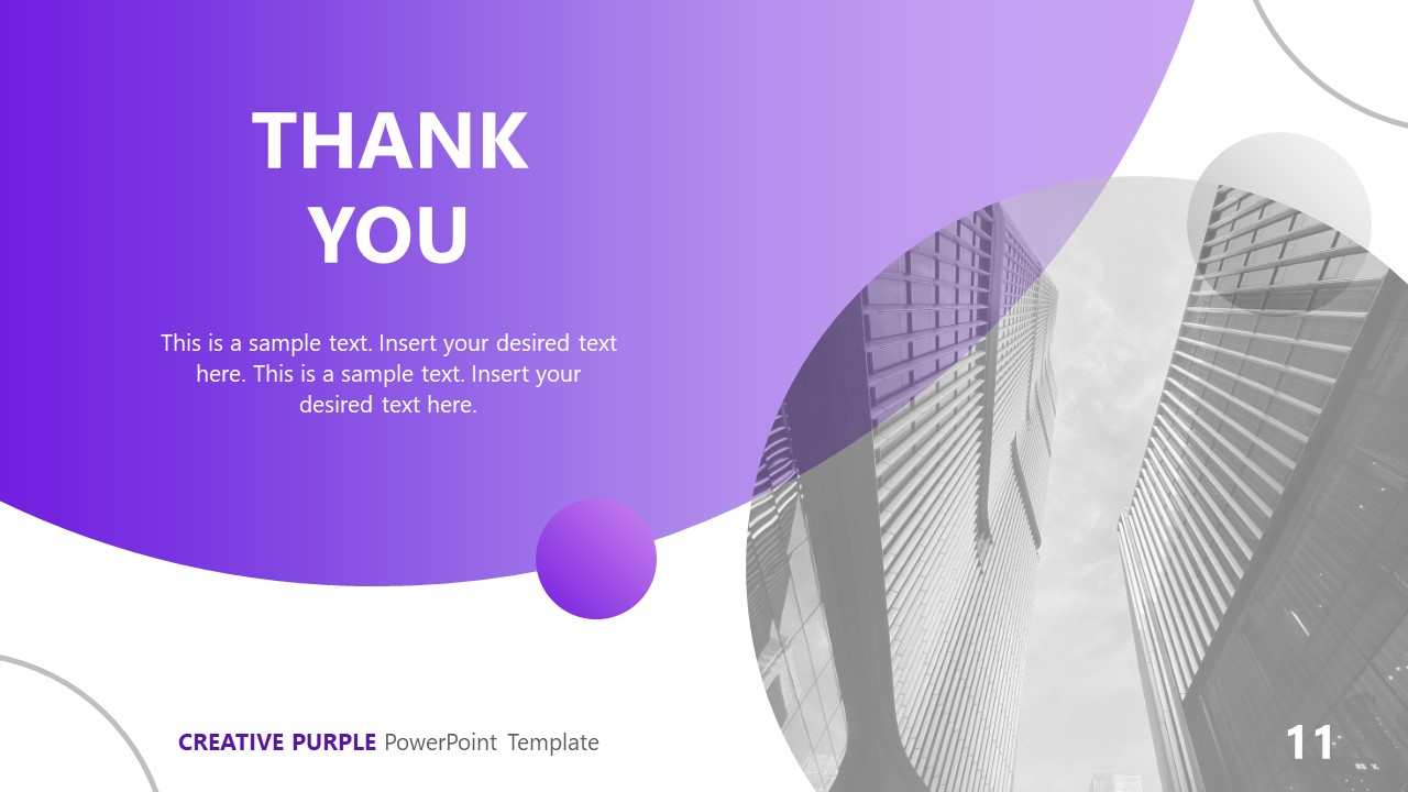 Thank You Slide - Creative Purple PPT Theme Slide - SlideModel