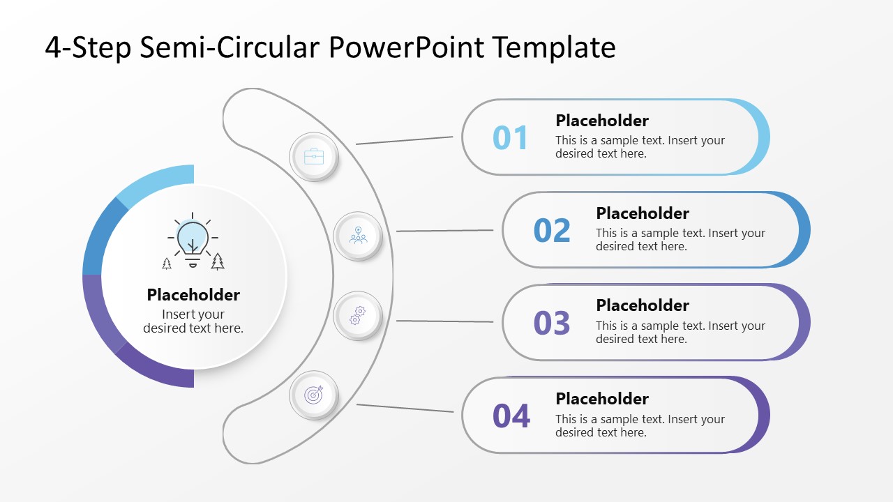 Editable 4-Step Semi-Circular PPT Template - SlideModel