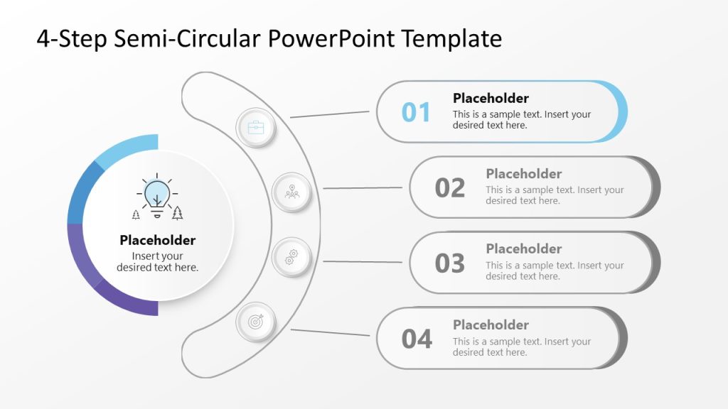 Customizable 4-Step Semi-Circular PPT Template - SlideModel