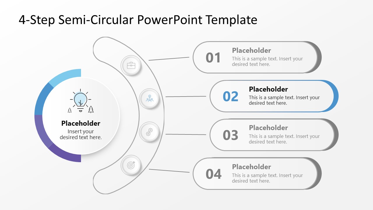 4-Step Semi-Circular PowerPoint Template