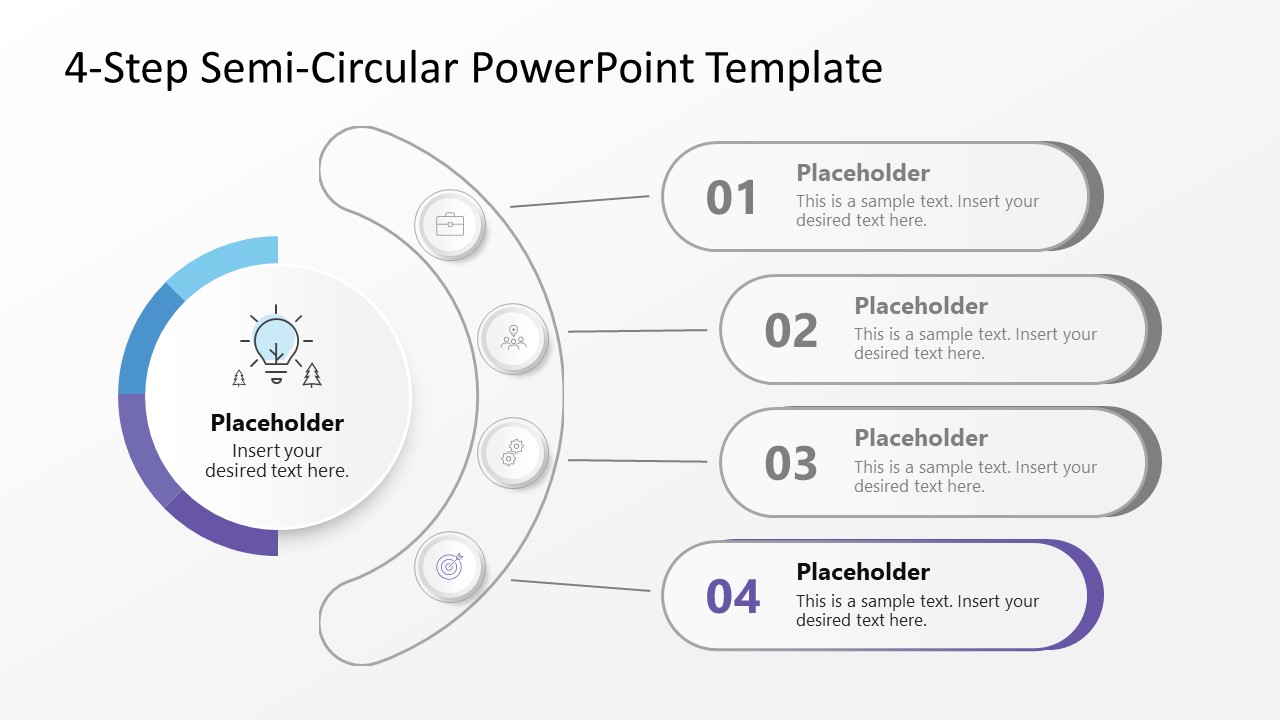 4-Step Semi-Circular PowerPoint Template