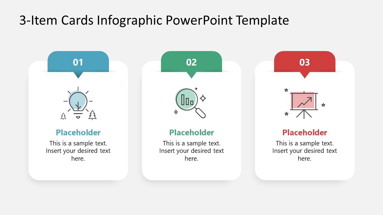 3-Item Cards Infographic PowerPoint Template