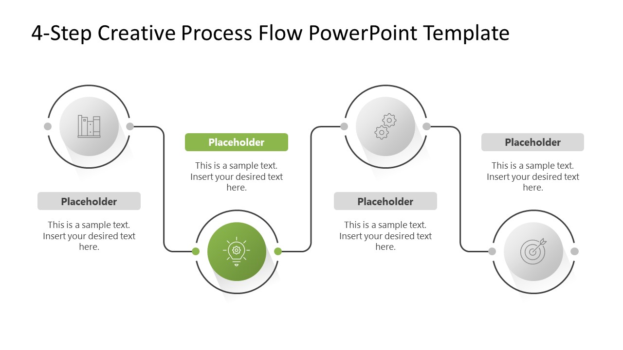 4-Step Creative Process Flow PowerPoint Template