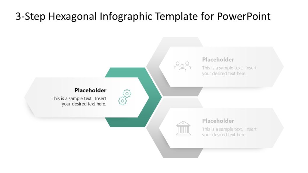 Editable 3-Step Hexagonal Infographic Template Slide - SlideModel