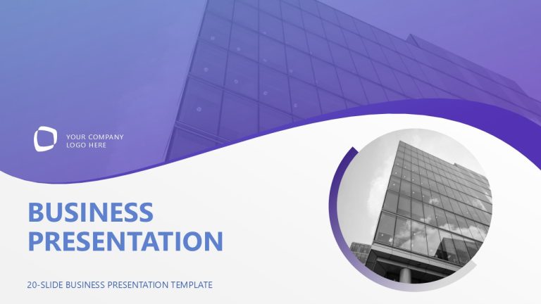 Cover Slide for 20-slide Business PPT Template - SlideModel