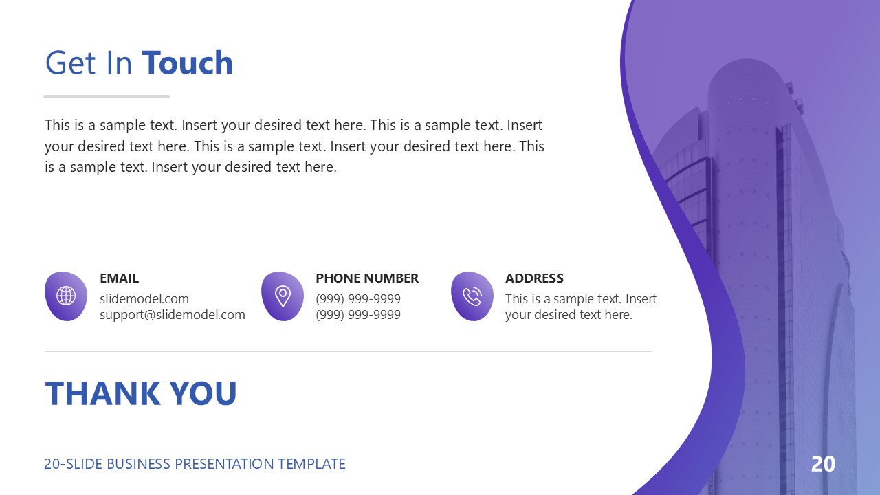 Get In Touch Slide - Business PPT Presentation Template - SlideModel