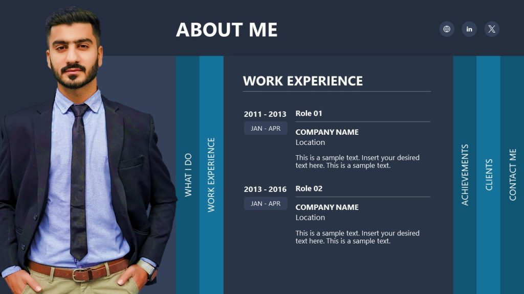 Customizable Accordion About Me PPT Template - SlideModel