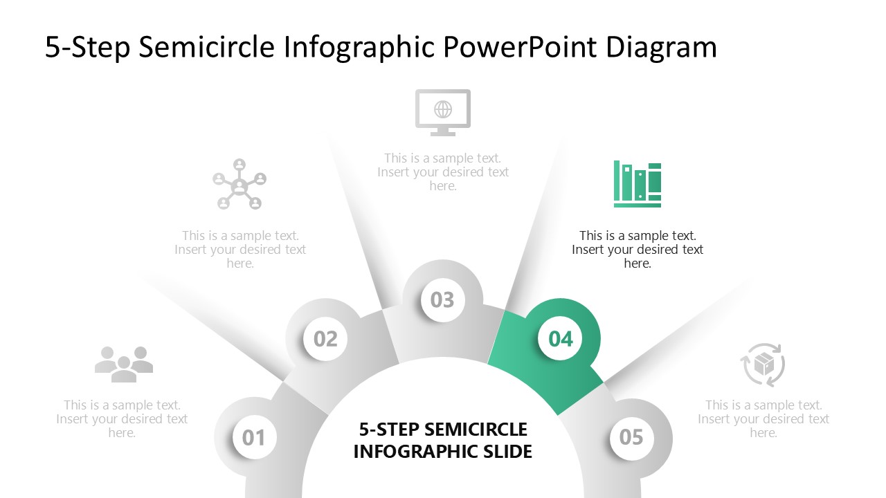 5-Step Semicircle Infographic PowerPoint Diagram