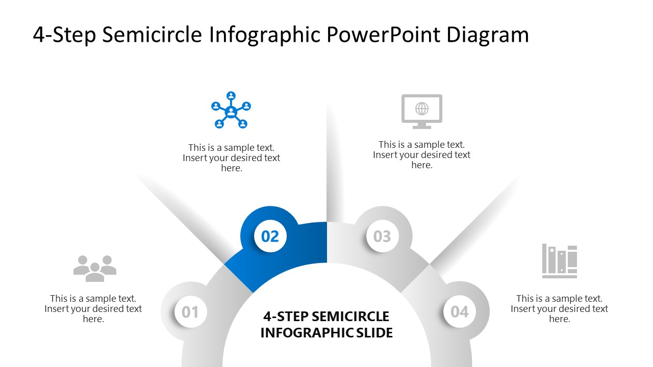 4-Step Semicircle Infographic PowerPoint Diagram