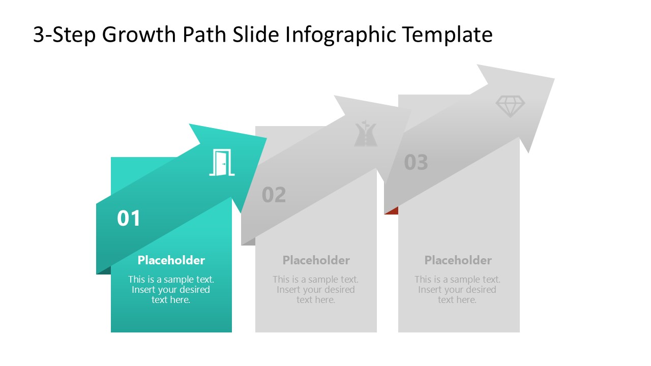3-Step Growth Path PowerPoint Template