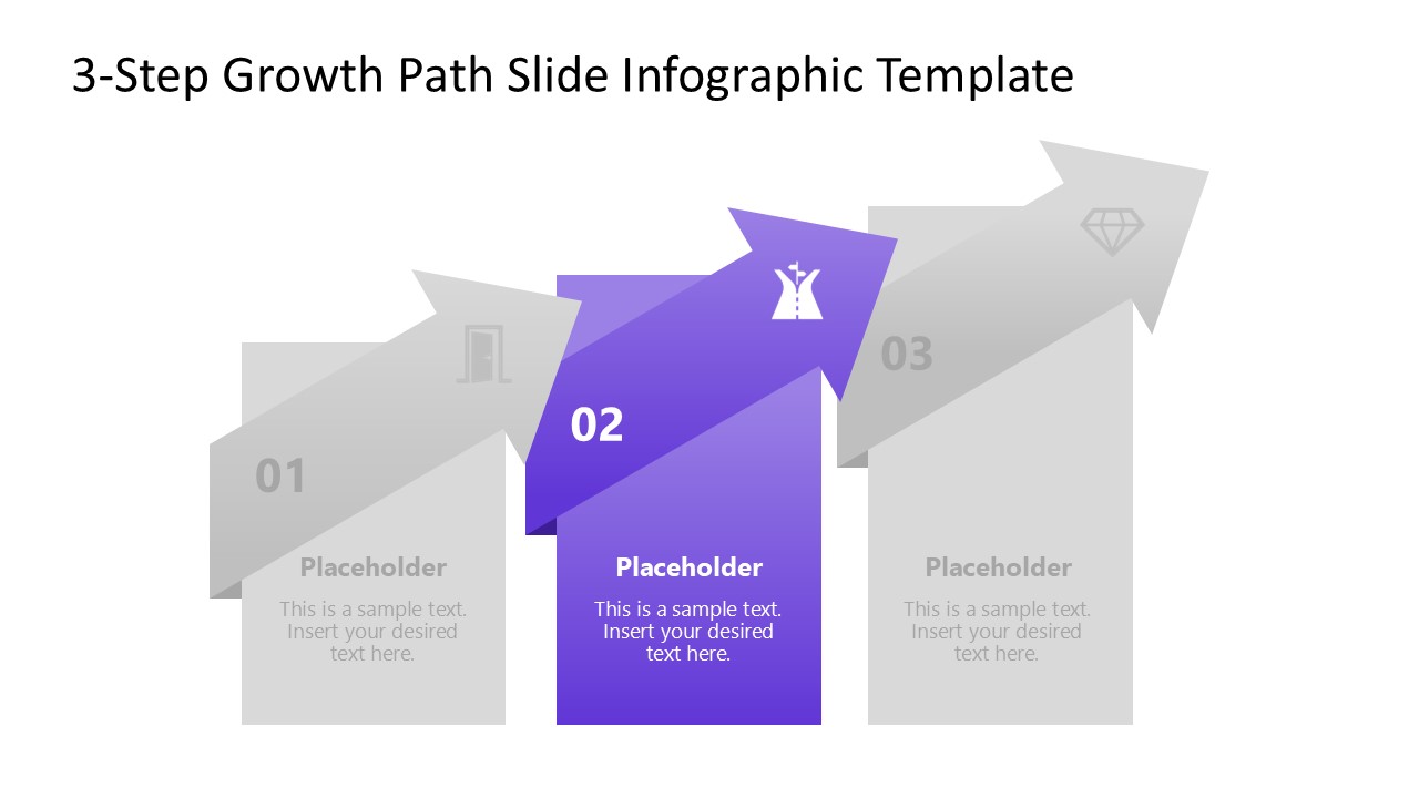 3-Step Growth Path PowerPoint Template