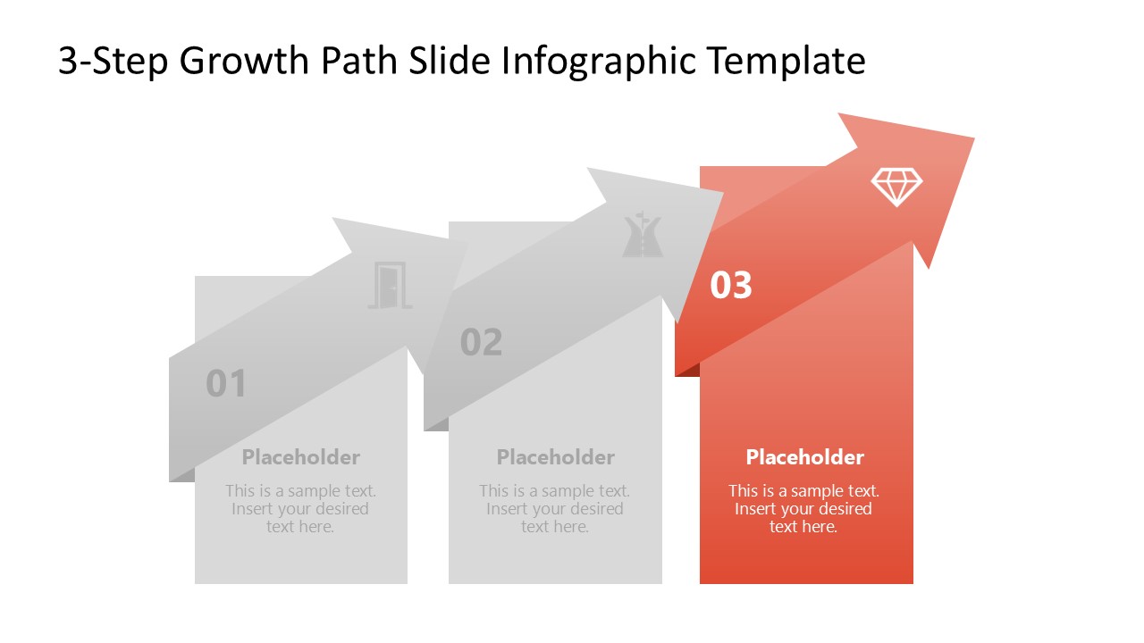 3-Step Growth Path PowerPoint Template
