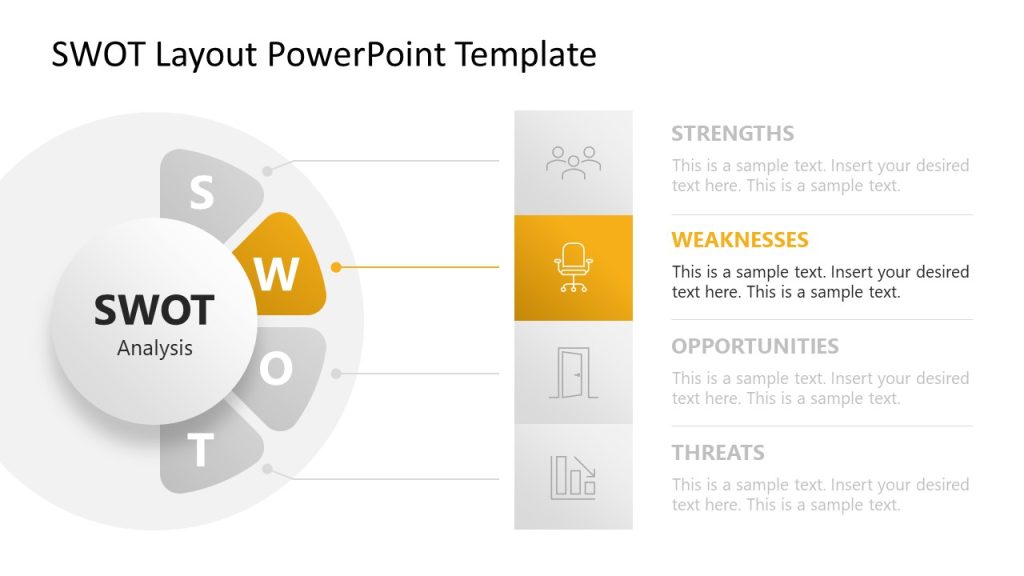 Weaknesses Diagram Slide - SWOT Layout Template - SlideModel