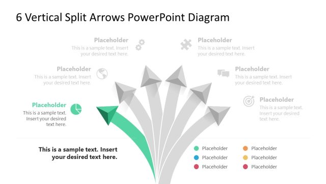 6-Vertical Split Arrows Diagram Template - SlideModel