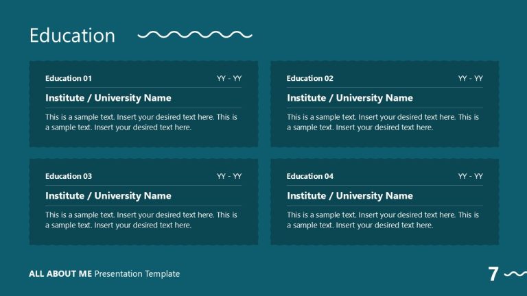 Educational Background Overview Slide Template
