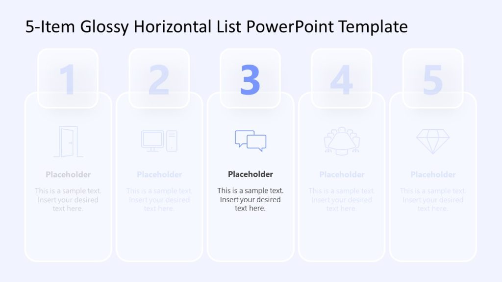 5-Item Glossy Horizontal List Template for PowerPoint - SlideModel
