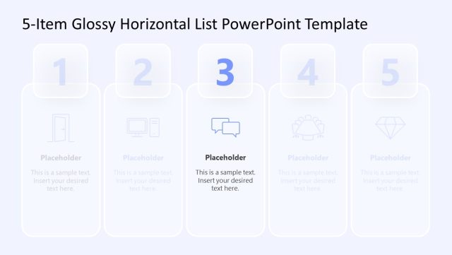5-Item Glossy Horizontal List Template for PowerPoint - SlideModel