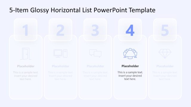 5-Item Glossy Horizontal List Template for Presentation - SlideModel