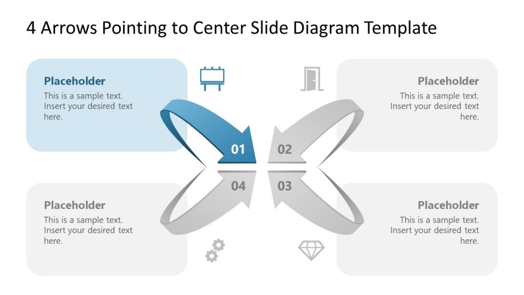 4 Arrows Pointing to Center Slide Template
