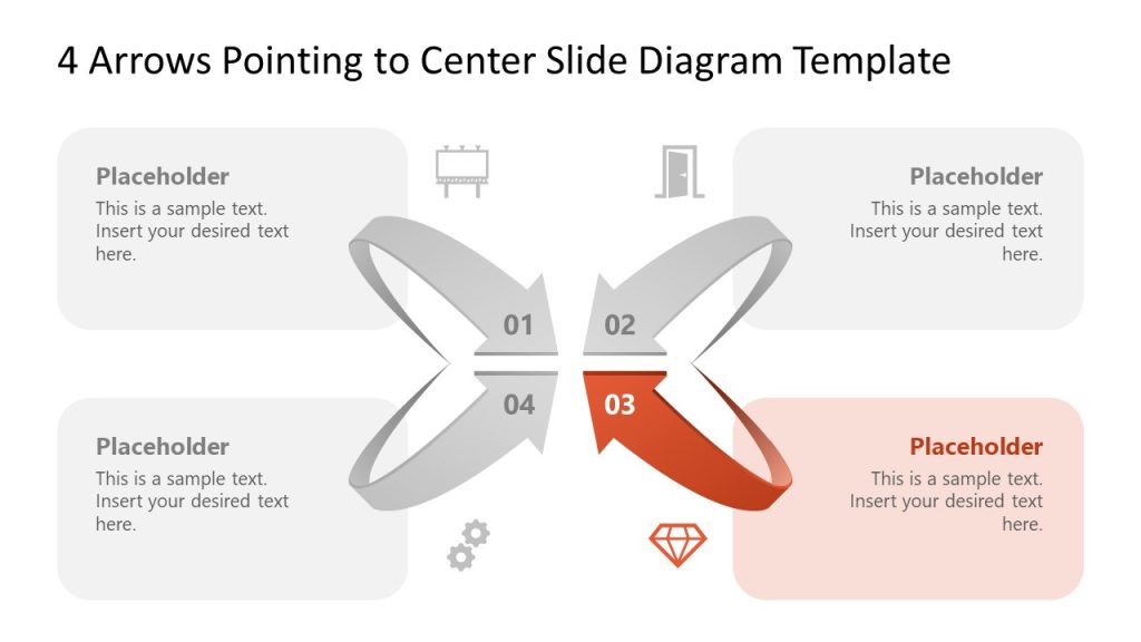 4 Arrows Pointing to Center Slide Template