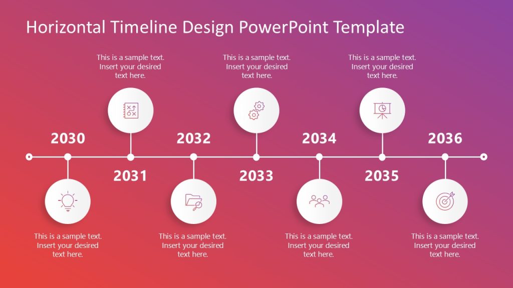 Editable 7-Year Horizontal Timeline Design PPT Template - SlideModel