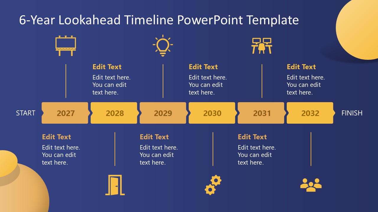 6-Year Lookahead Timeline PowerPoint Template