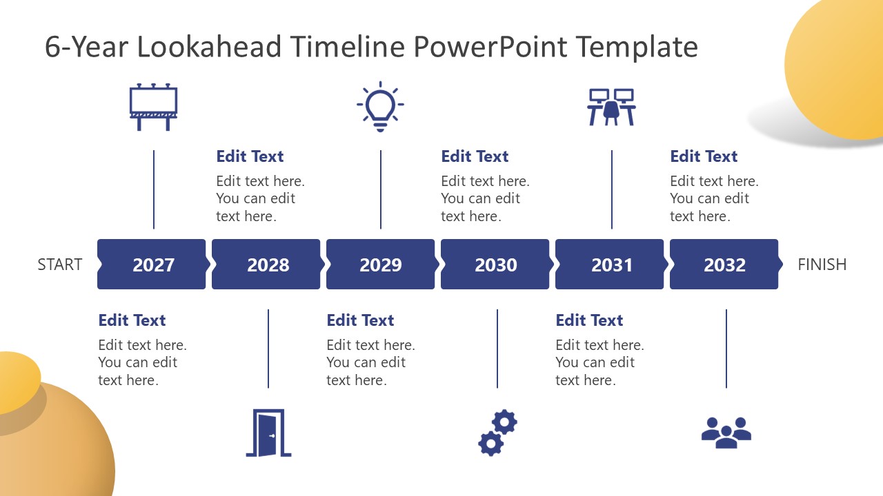 6-Year Lookahead Timeline PowerPoint Template