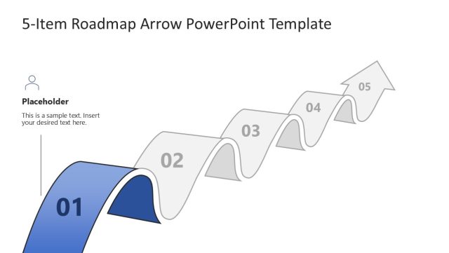5-Stage Roadmap Arrow Slide Template