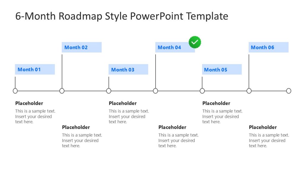 6-Month Roadmap Style Presentation Template - SlideModel