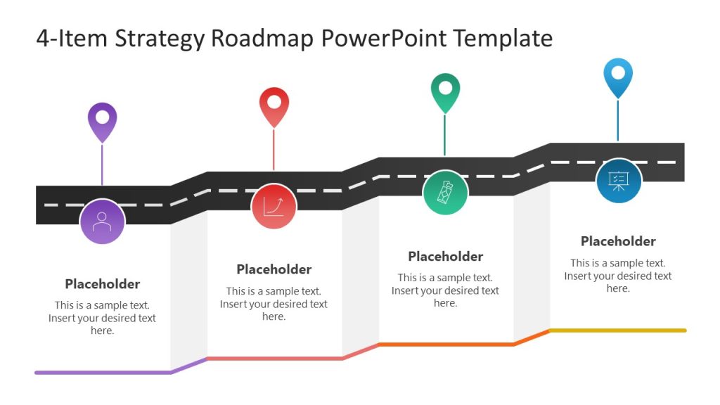 4-Item Strategy Roadmap Presentation Template - SlideModel