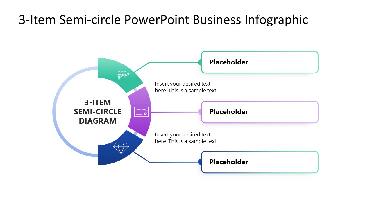 3-Item Semi-circle PowerPoint Template Infographic
