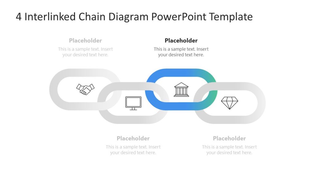 4 Interlinked Chain Diagram PowerPoint Slide - SlideModel