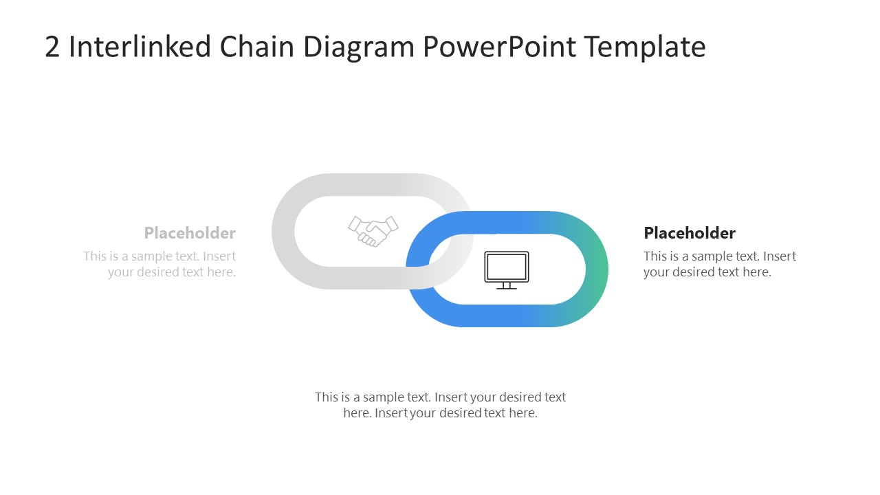 2 Interlinked Chain Diagram PowerPoint Template
