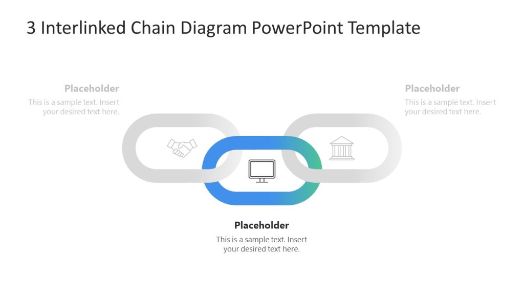 Customizable 3 Interlinked Chain PPT Template - SlideModel