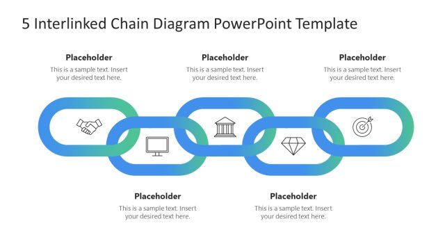 Cover Slide for 5 Interlinked Chain Diagram Template - SlideModel