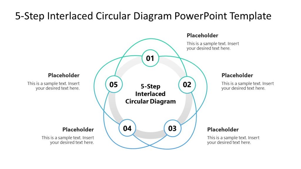 5-Step Interlaced Circular Diagram Slide - SlideModel