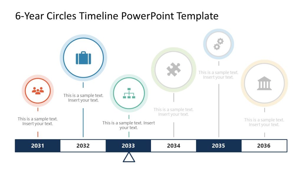 Step 3 Slide for PowerPoint - 6-Year Circles Template - SlideModel