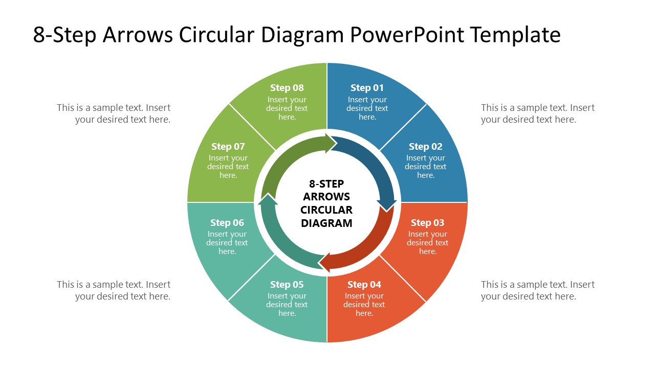 8-Step Arrows Circular Diagram Template - SlideModel