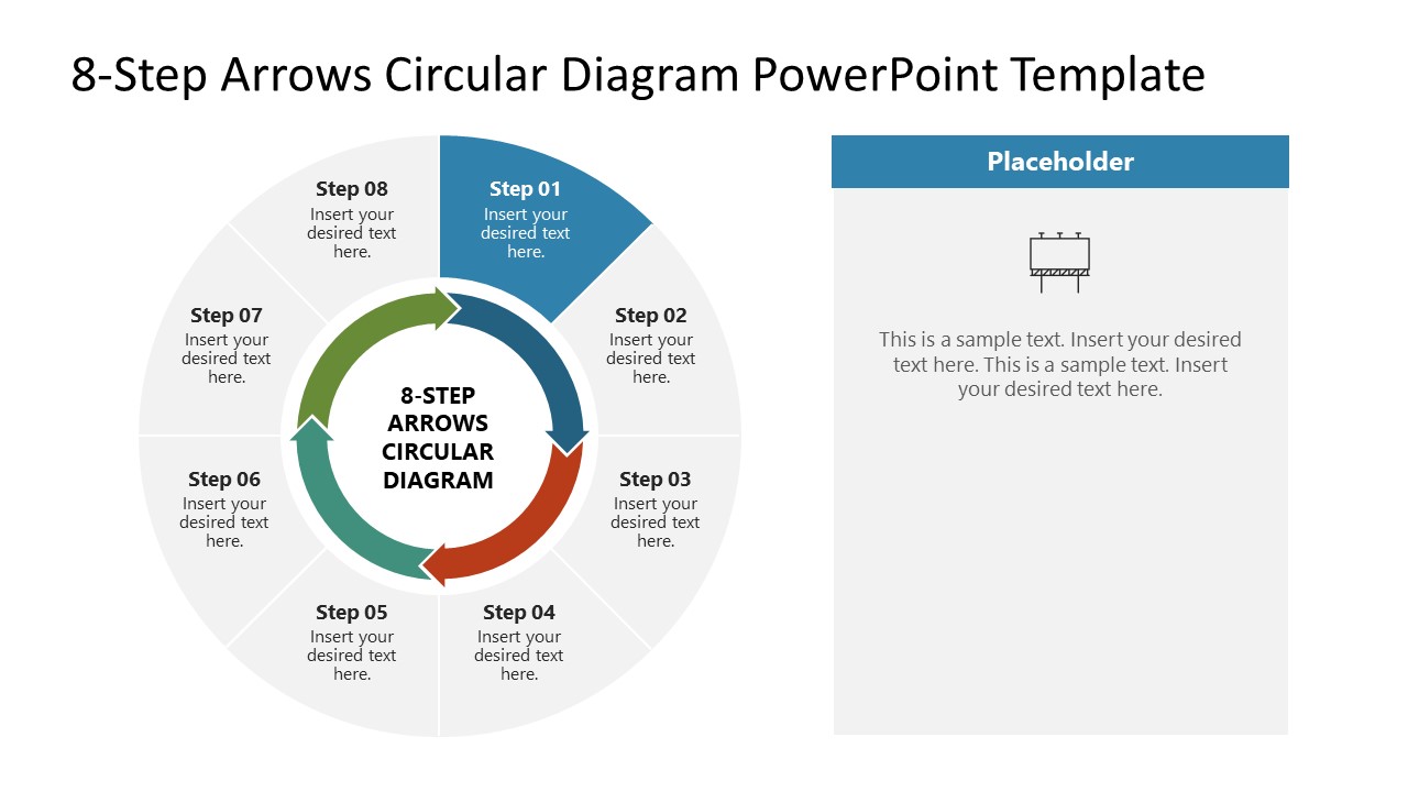 8-Step Arrows Circular Diagram PowerPoint Template