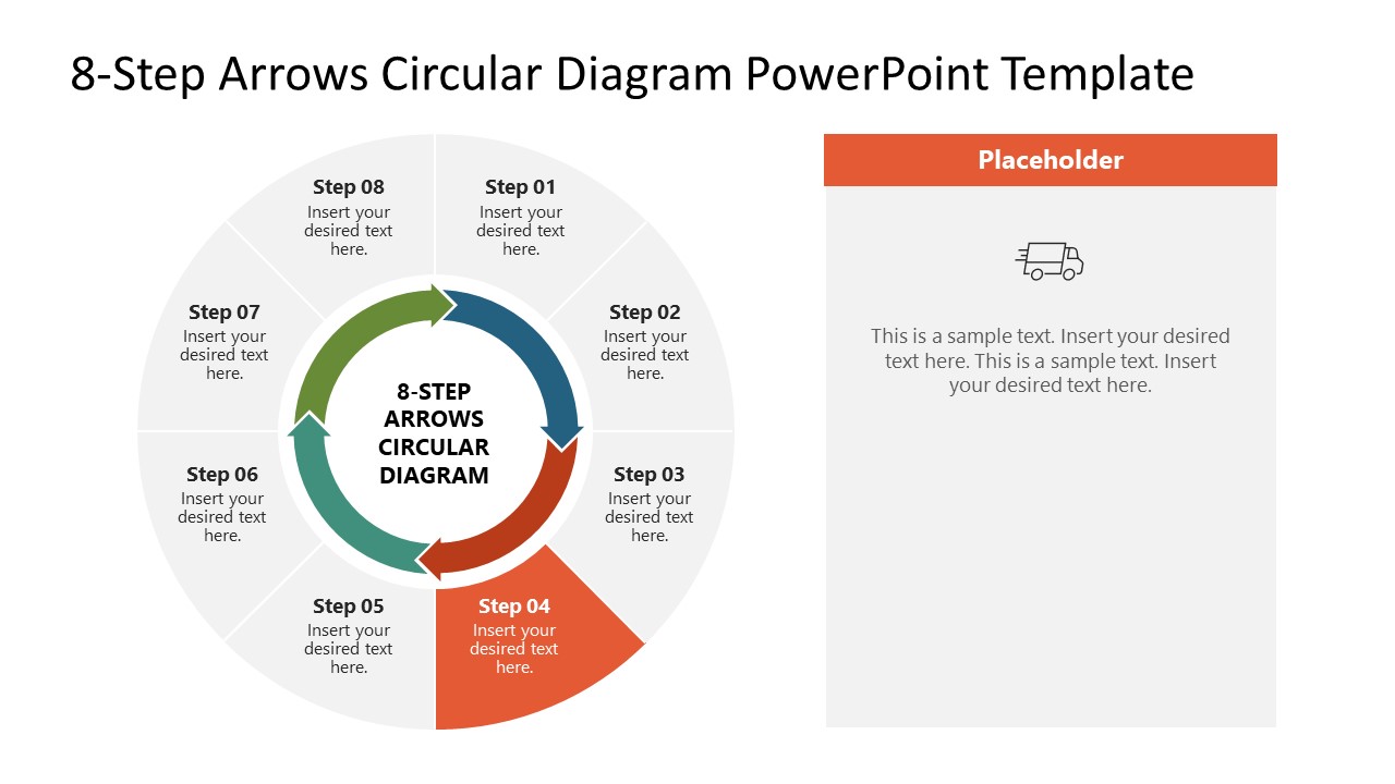 8-Step Arrows Circular Diagram PowerPoint Template