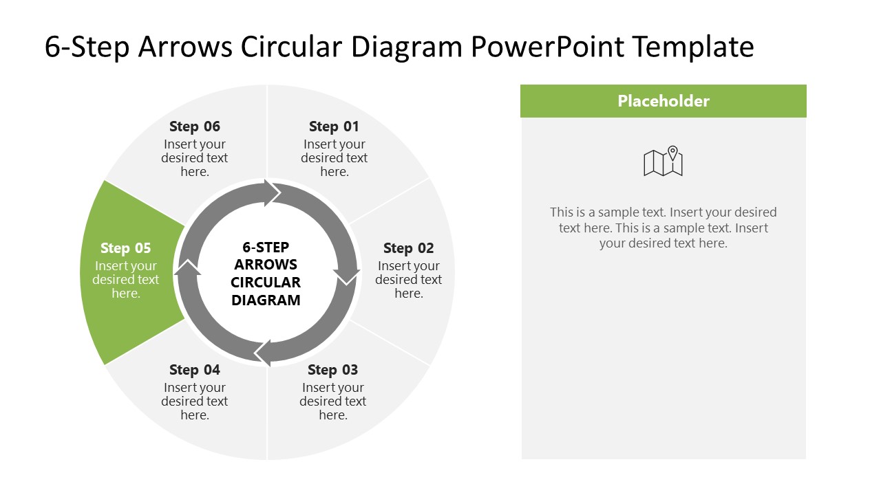 6-Step Arrows Circular Diagram PowerPoint Template