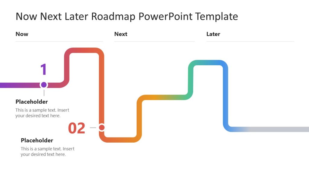 Now Next Later Slide Template with Multi-Colored Line - SlideModel