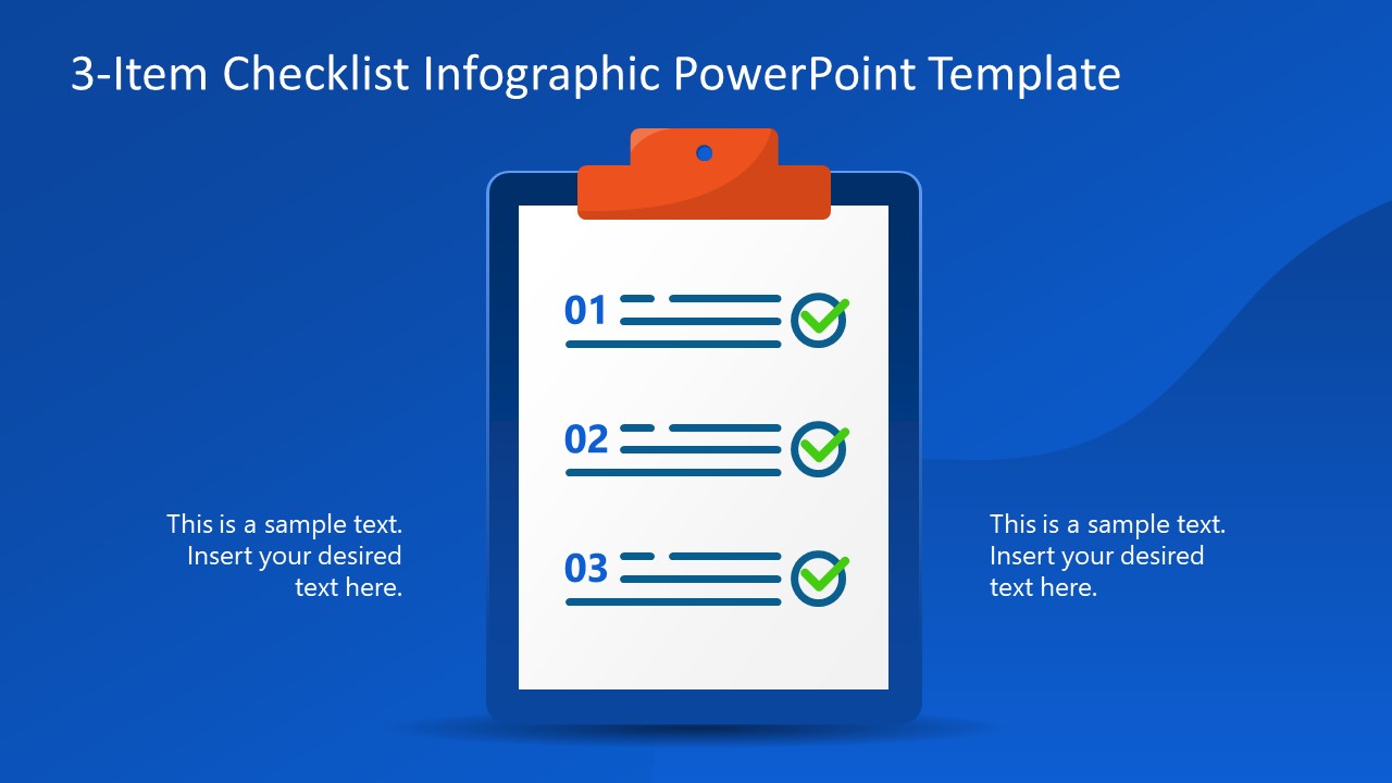 3-Item Checklist Infographic PowerPoint Template
