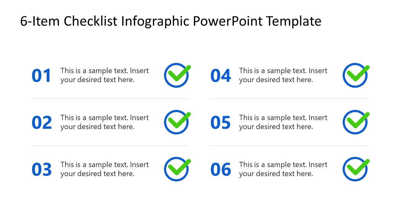 6-Item Checklist Infographic PowerPoint Template
