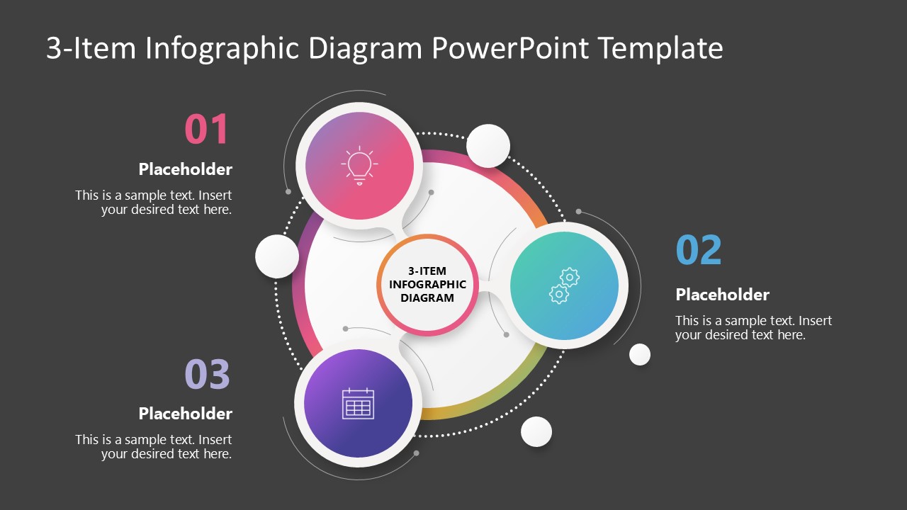 3-Item Cycle Infographic Diagram PowerPoint Template