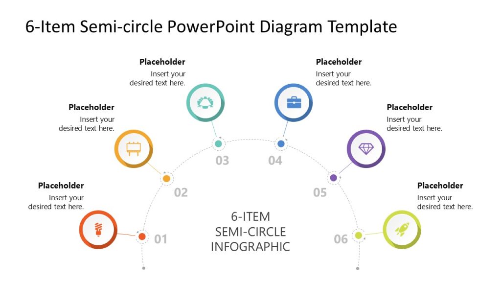Customizable 6-Item Semi-circle Diagram Template - SlideModel