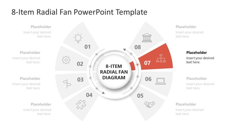 8-Item Radial Fan Presentation Slide Layout - SlideModel