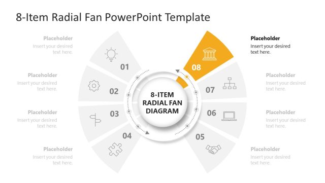 8-Item Radial Fan Layout Template - SlideModel