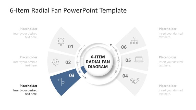 6-Item Radial Fan Template Slide - SlideModel
